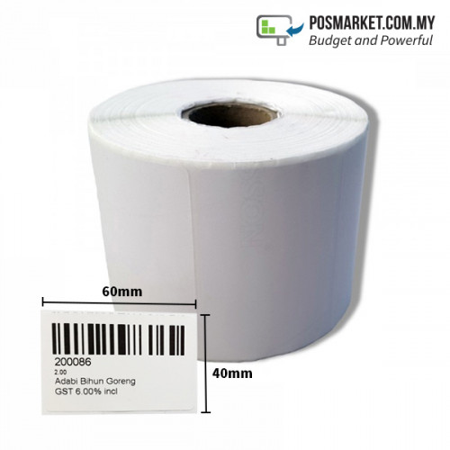 Barcode Direct Thermal Label 60mm x 40mm - 5 rolls